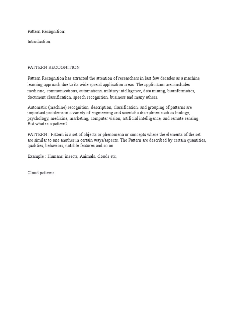 Pattern Recognition Pdf Artificial Neural Network Pattern Recognition