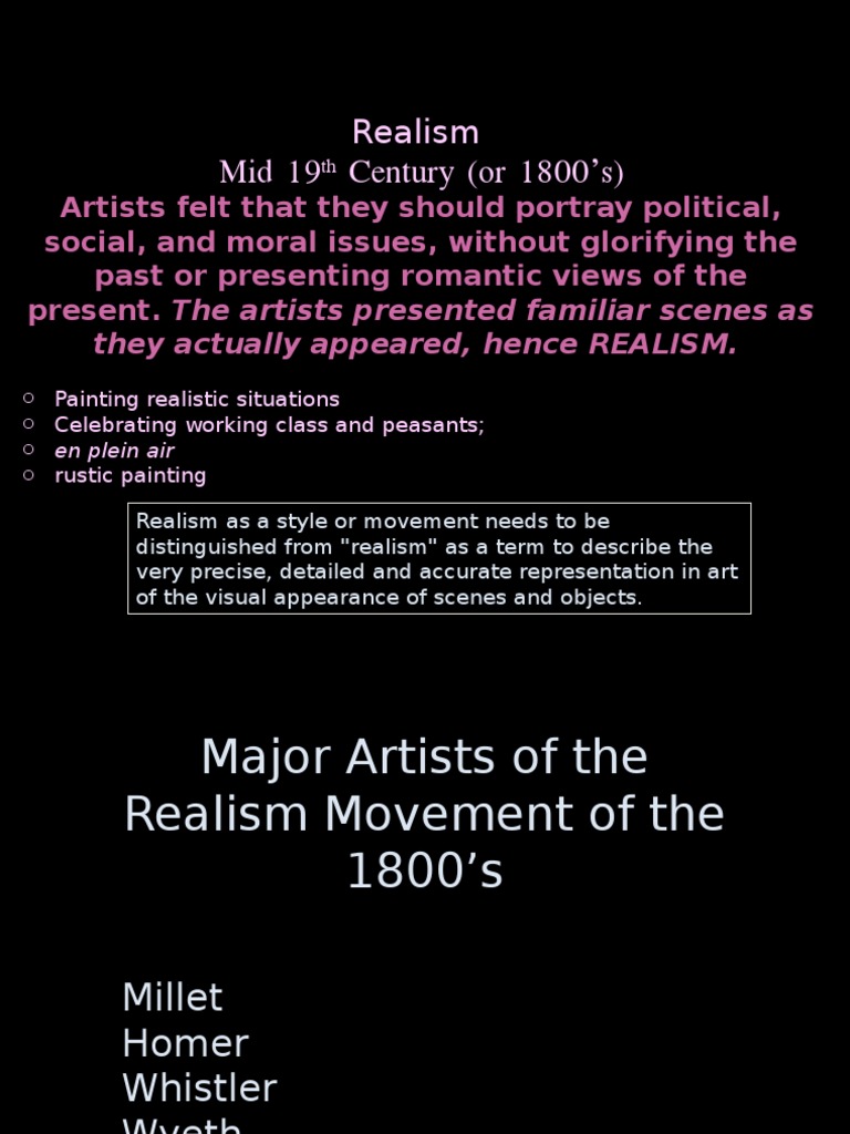 Realism Mid 19 Century (Or 1800's) | PDF