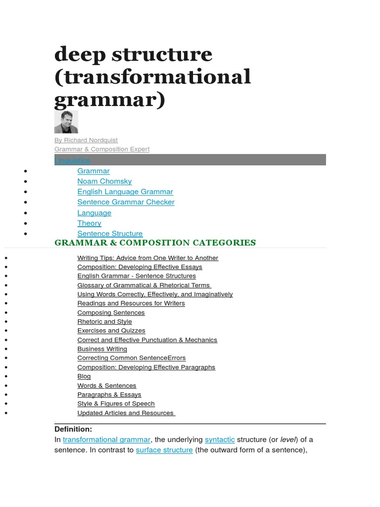 Deep Structure | PDF | Sentence (Linguistics) | Clause