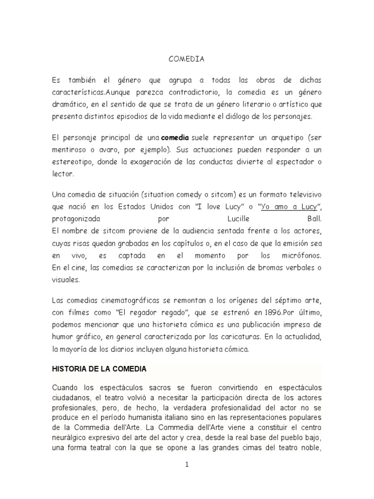Comedia | PDF | Comedia | Teatro