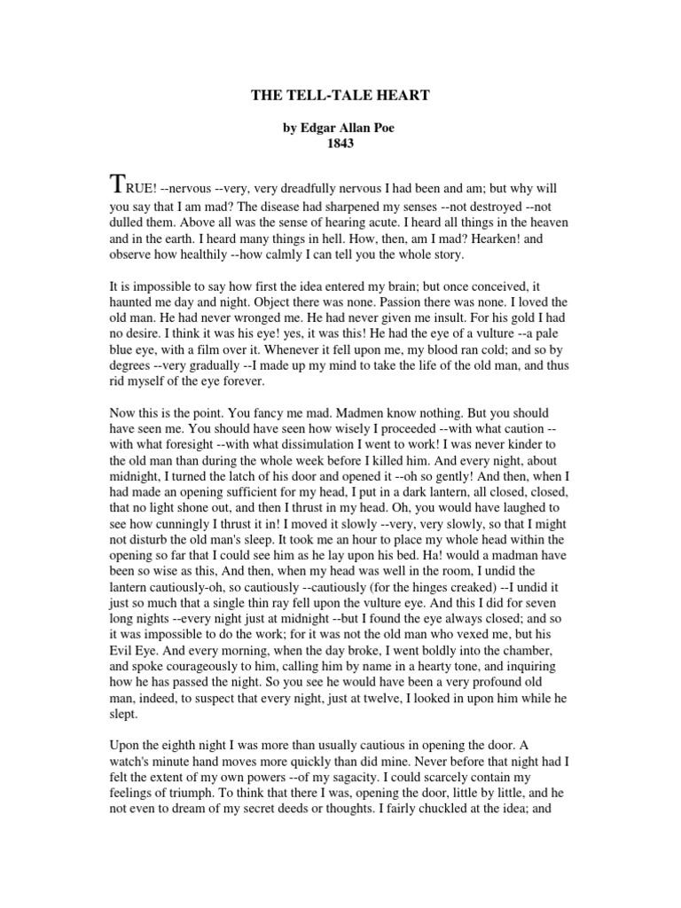 The Tell Tale Heart Text | PDF