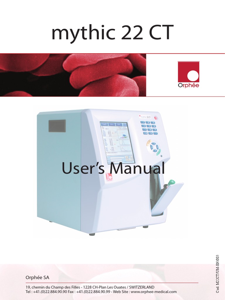 Orphee Mythic 22-CT Hematology Analyzer - User Manual | PDF | Radio ...