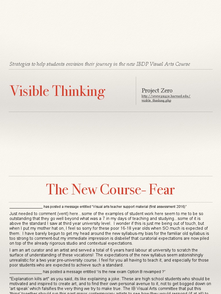 Visible Thinking Routines | PDF | Curriculum | Educational Assessment