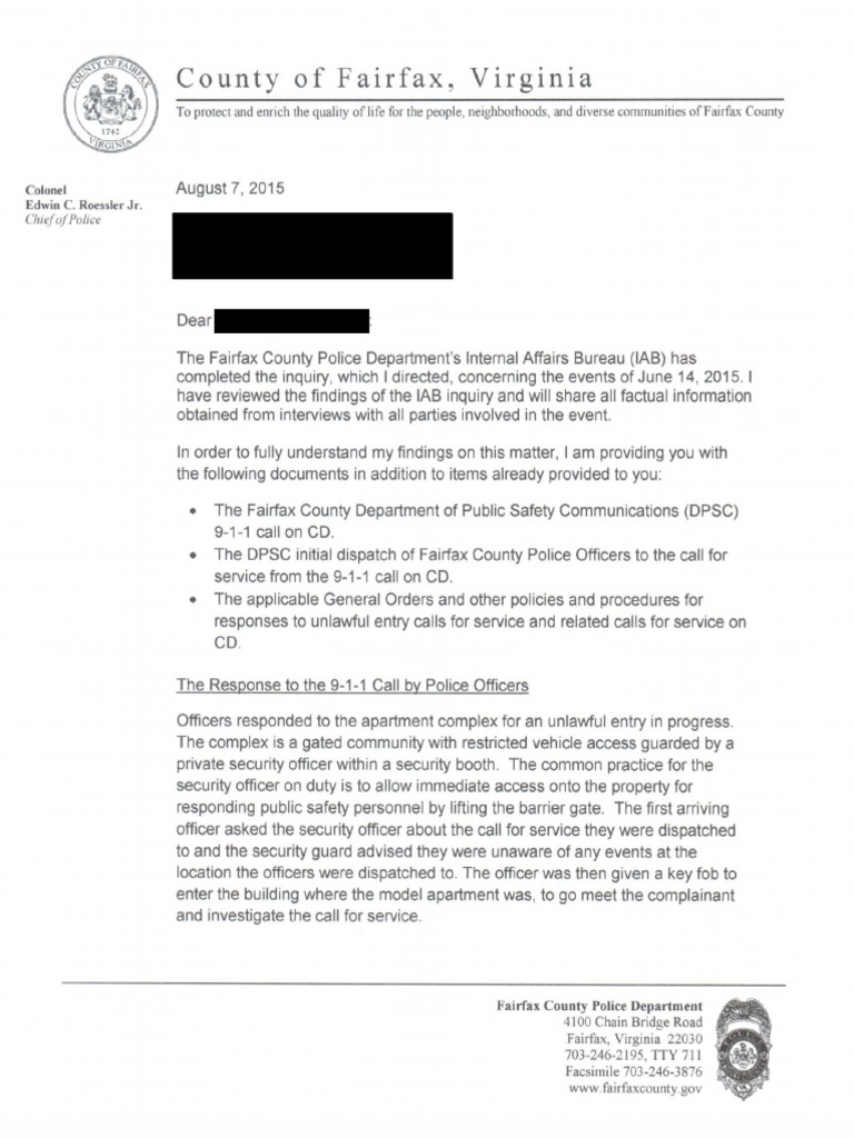 Chief Roessler's Response Letter To Alex Horton | PDF | Violence | Unrest