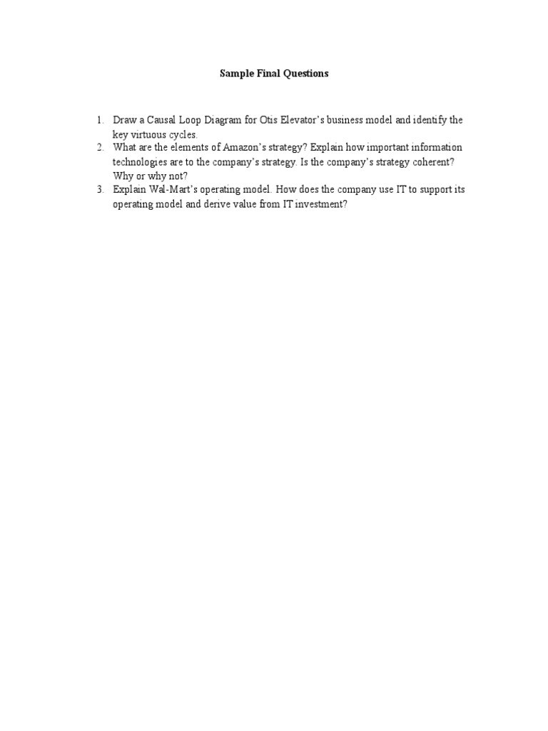 Sample Final Questions | PDF