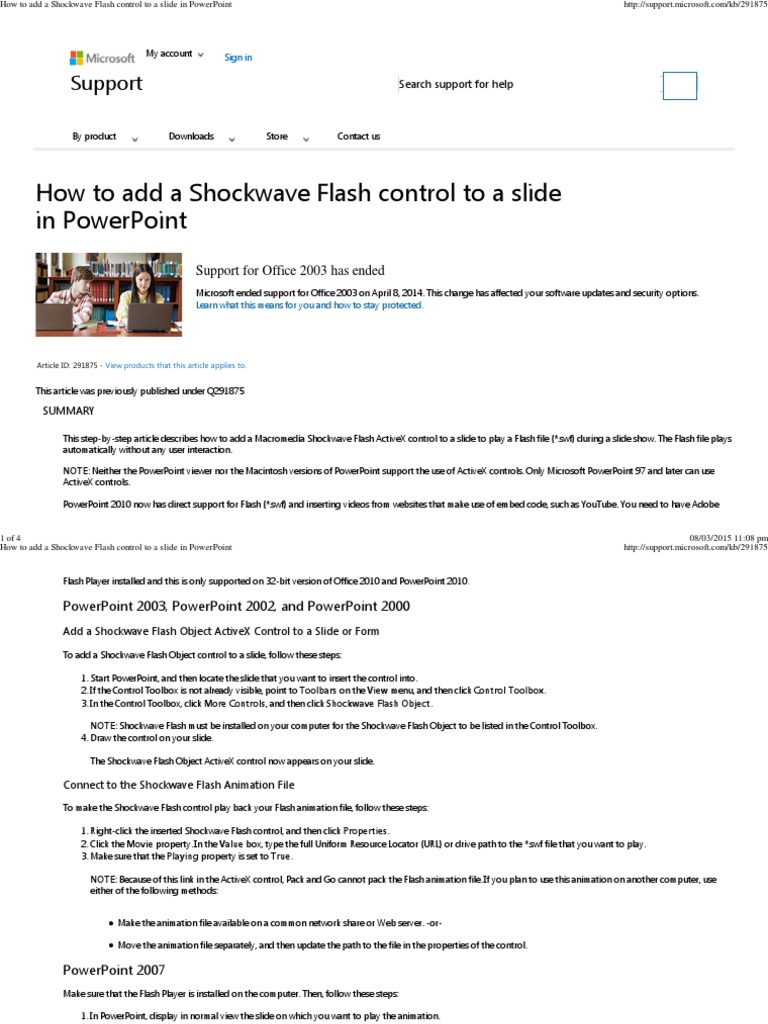 Insert Shockwave Flash in PowerPoint | PDF | Adobe Flash | Microsoft ...