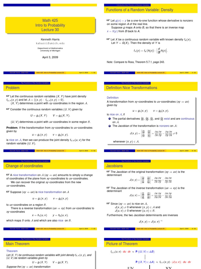 Jacobian Transformation | PDF
