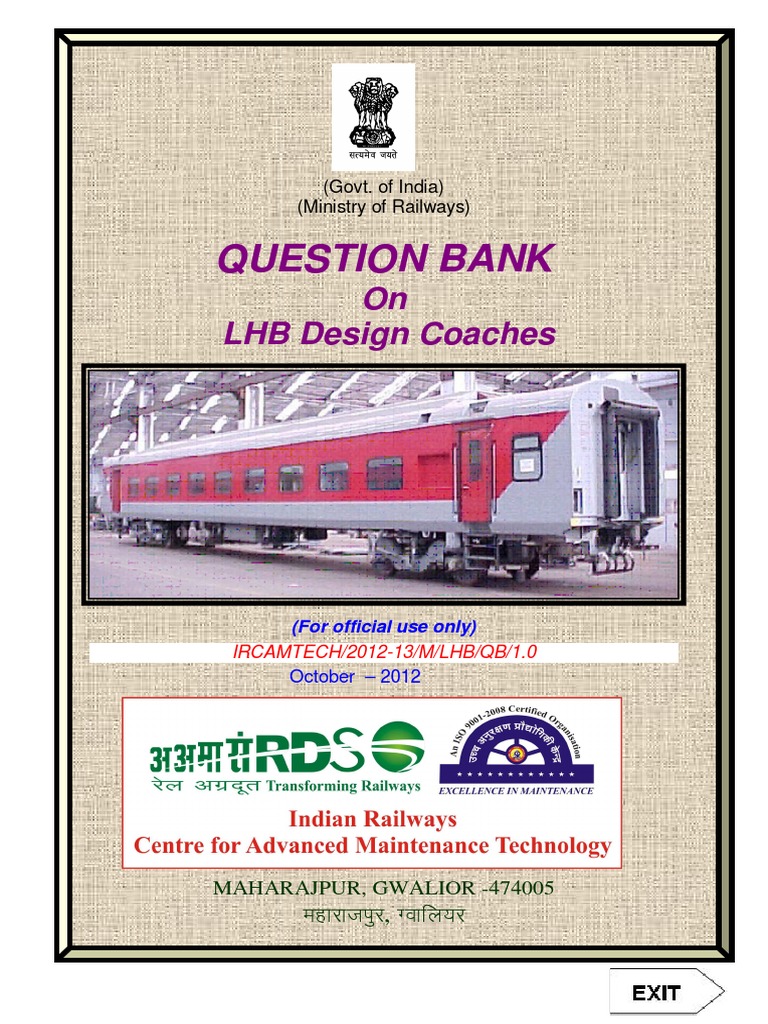Question Bank on LHB design Coaches.pdf | Brake | Machines