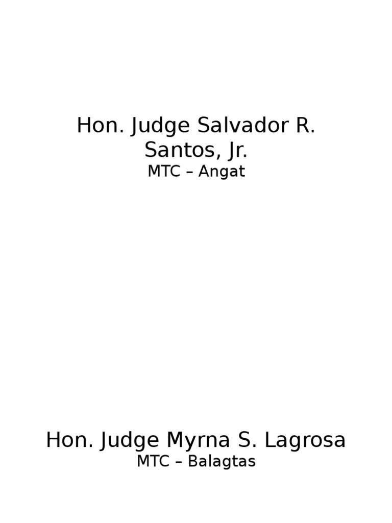 Judges of Municipal Trial Courts Bulacan | PDF