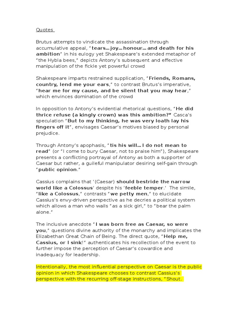 Caesar Assassination Quotes