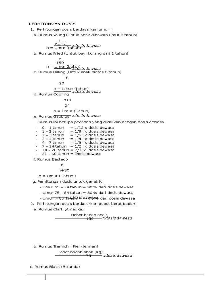 Perhitungan Dosis Untuk Puyer | PDF | Kesehatan Holistik