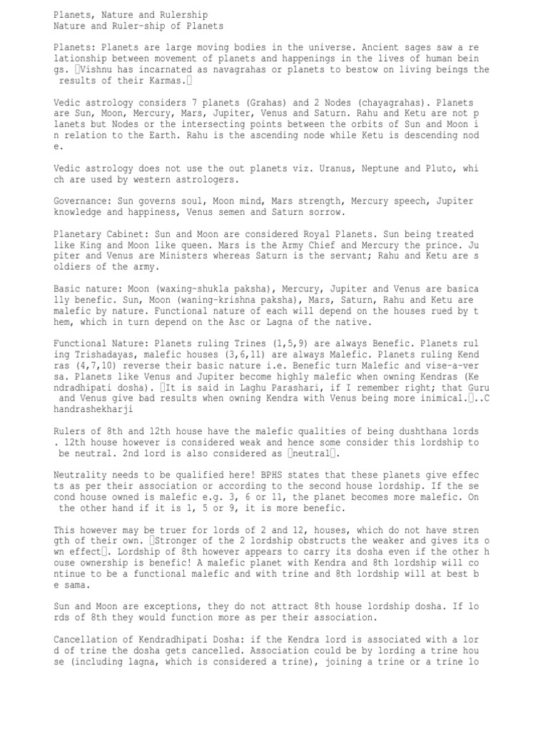 PlanetsNature and Rulership | PDF | Planets In Astrology | Planets