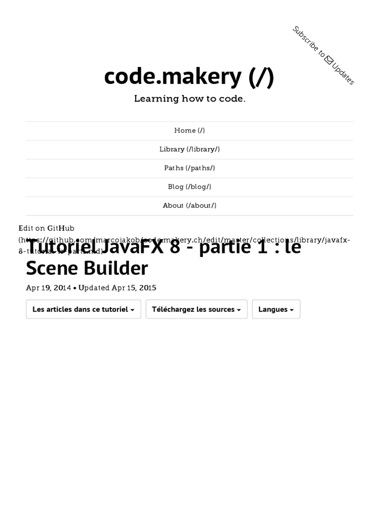 Tutoriel JavaFX 8 - Partie 1 Le Scene Builder | PDF | Eclipse (Logiciel) | Java (Langage de ...
