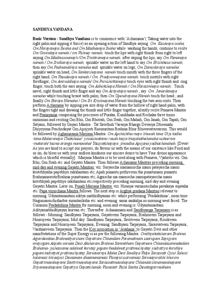 Sandhya Vandana | PDF | Milky Way | Mantra