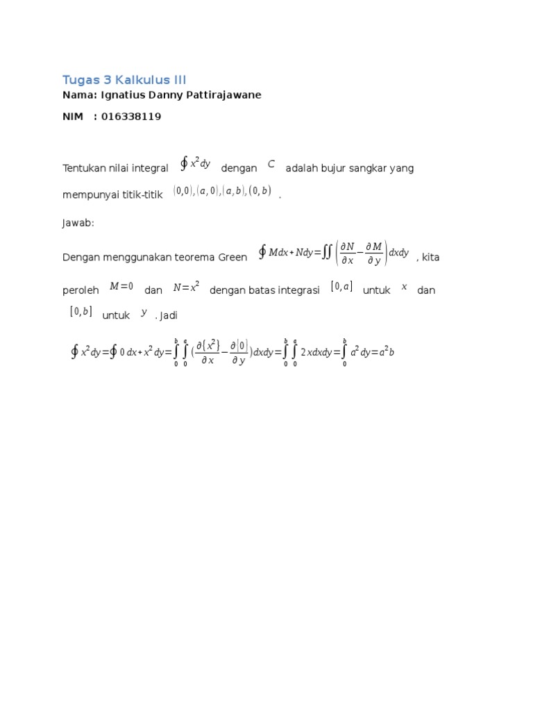 Tugas 3 Kalkulus III | PDF