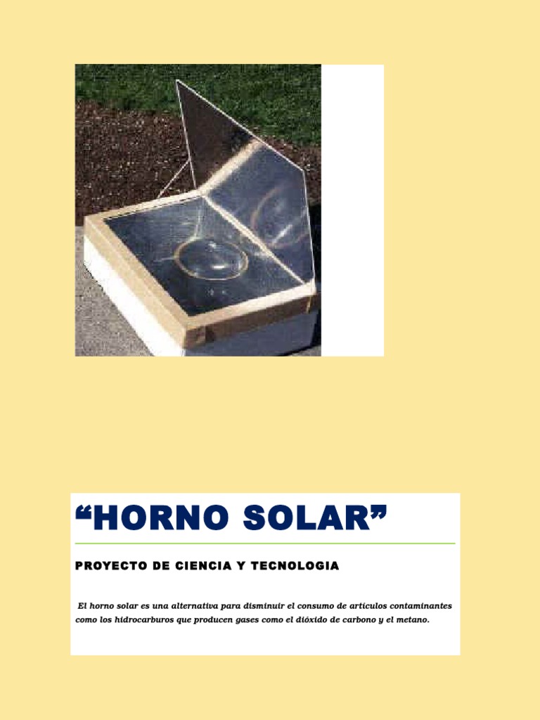 Horno Solar | PDF | Energía solar | Física Aplicada e Interdisciplinaria