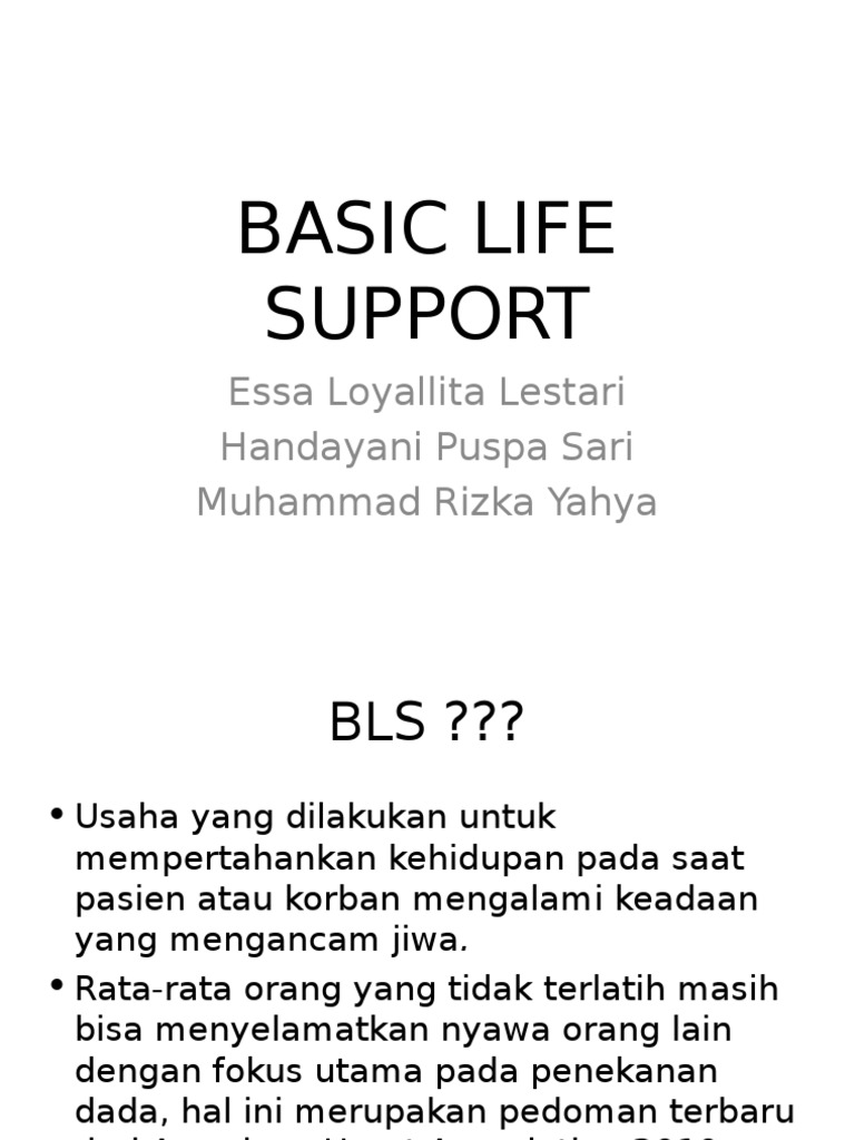 BASIC LIFE SUPPORT.ppt | Cardiopulmonary Resuscitation | Cardiac Arrest