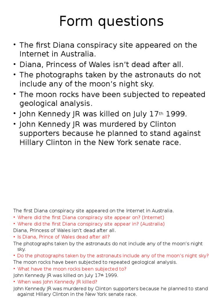 Form Questions | PDF | Diana