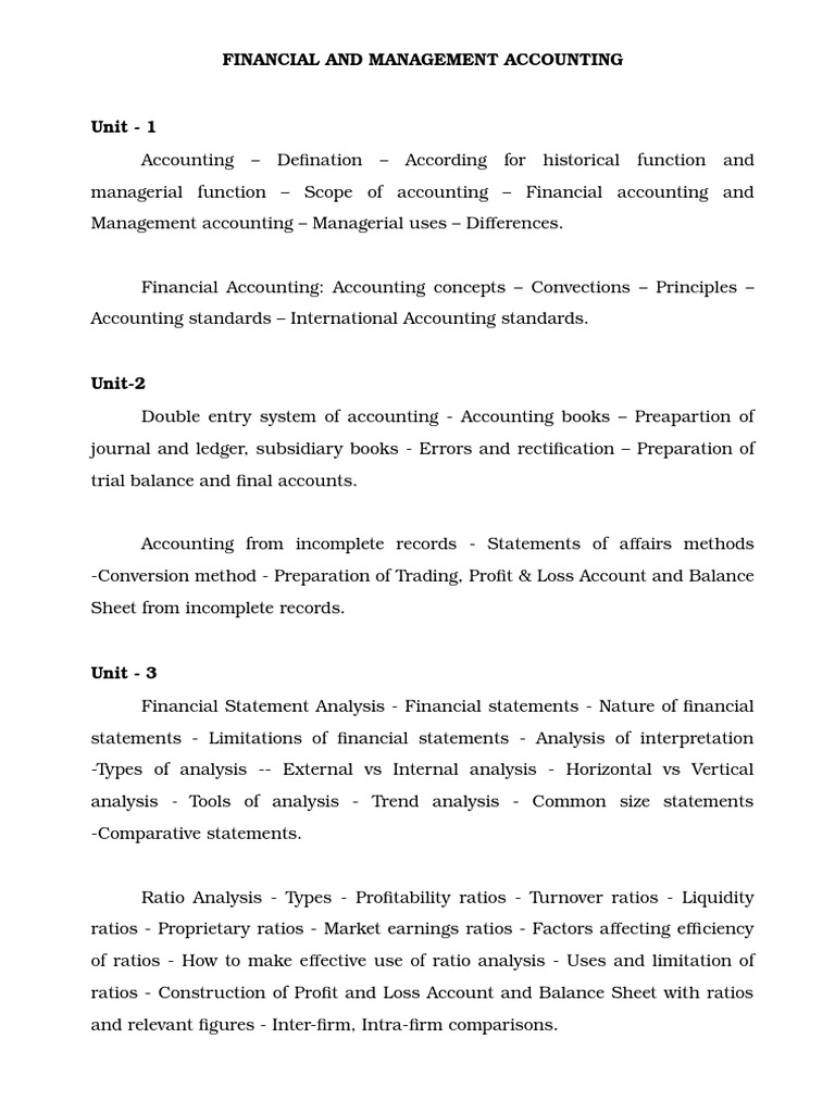 FINANCIAL AND MANAGEMENT ACCOUNTING NOTES at MBA BK | PDF | Management ...