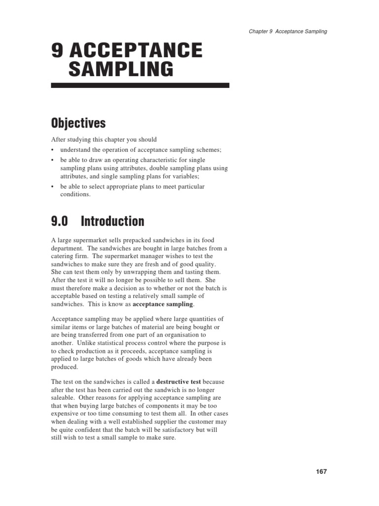 Understanding Acceptance Sampling Techniques | PDF | Mean | Sampling ...
