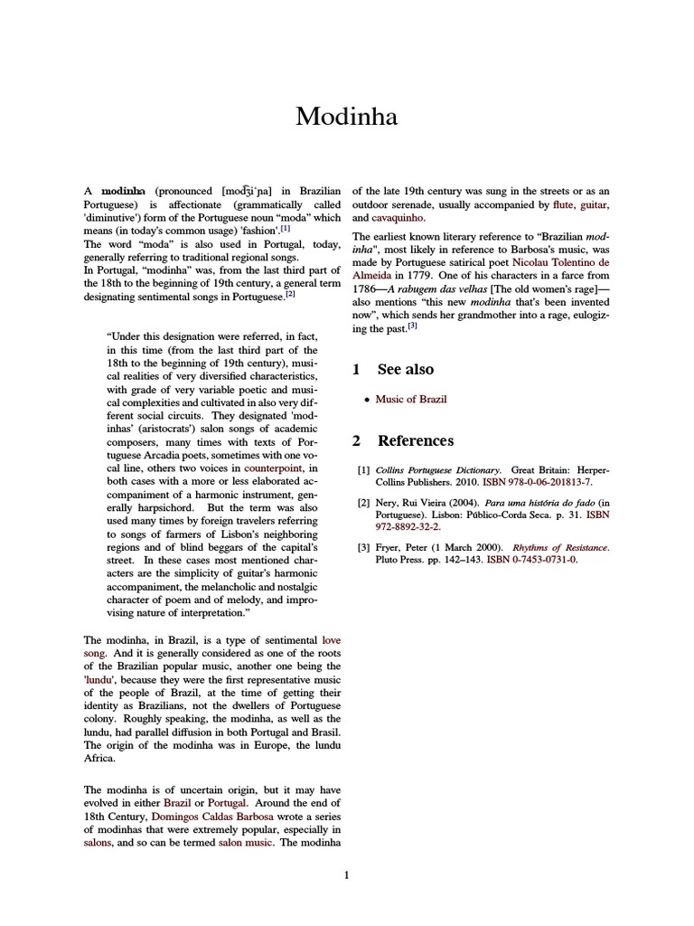 Modinha | PDF | Music Theory | Musical Forms