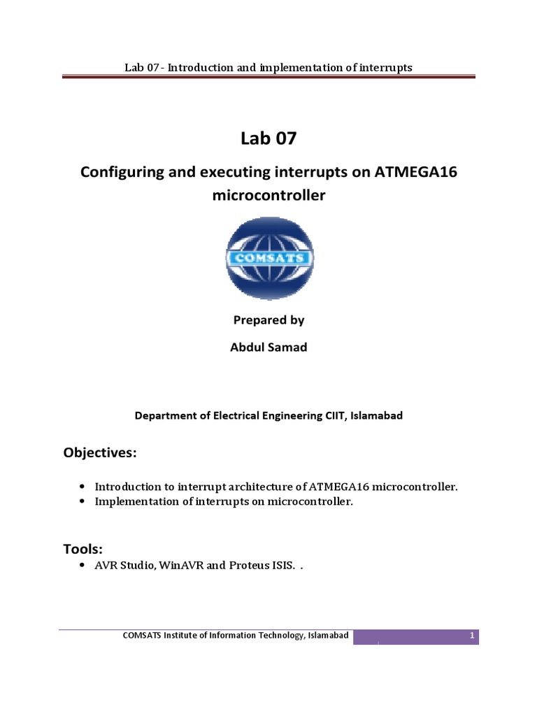 Lab#7 Interrupts | PDF | Microcontroller | Computer Engineering