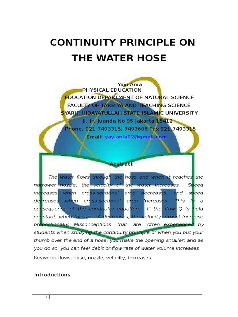 Continuity Principle on the Water Hose | Fluid Dynamics | Hose