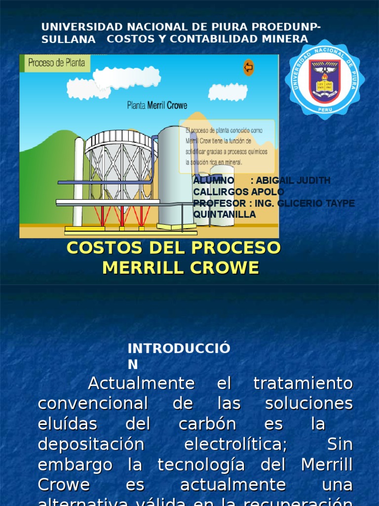 Merril Crowe.ppt | Filtración | Química Física