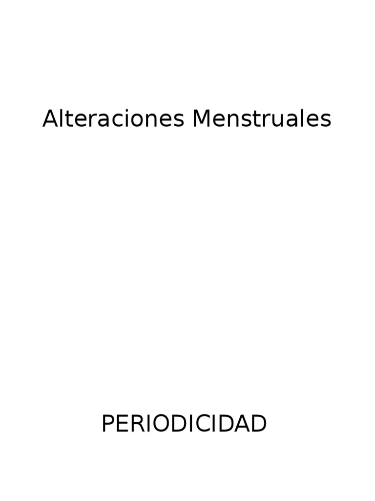 Alteraciones Menstruales | PDF