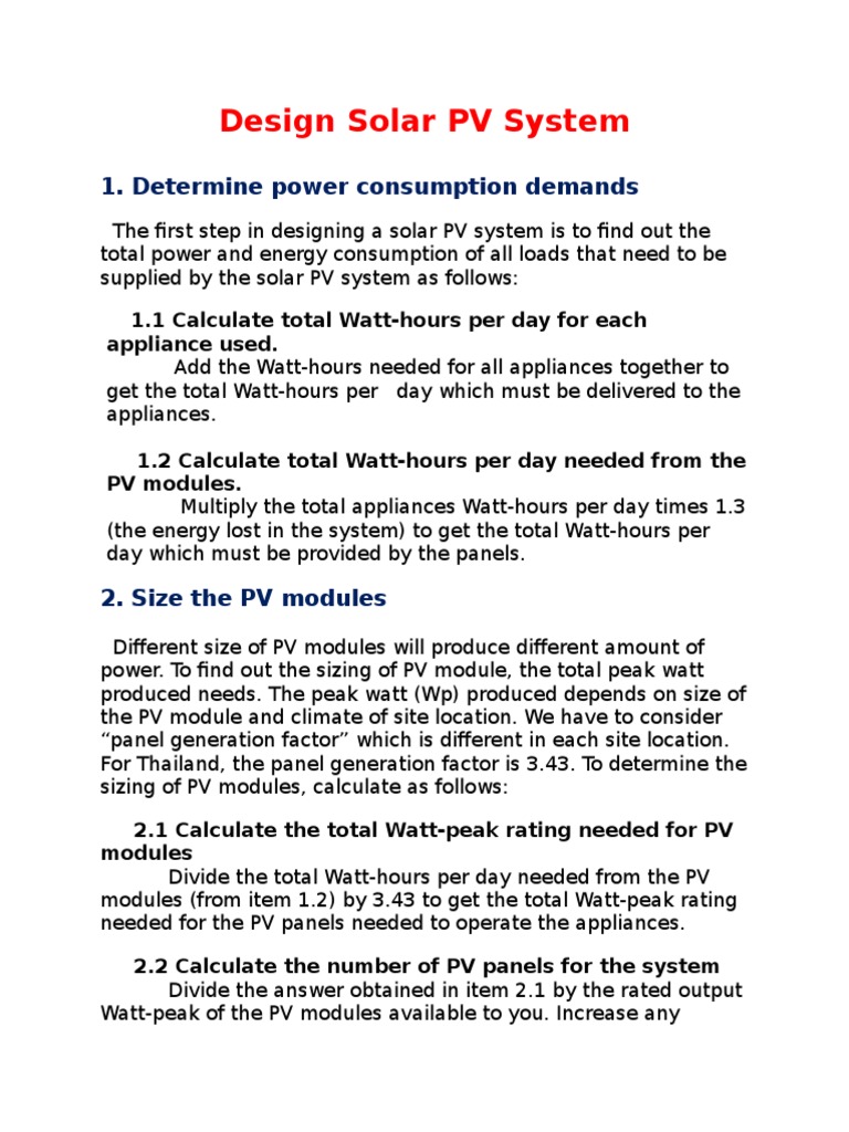 Design Solar PV System | Download Free PDF | Power Inverter | Kilowatt Hour