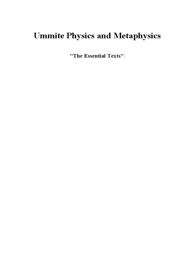 Ummite Physics and Metaphysics - The Essential Texts | PDF | Social ...
