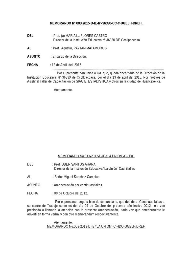 Modelo Memorando | PDF