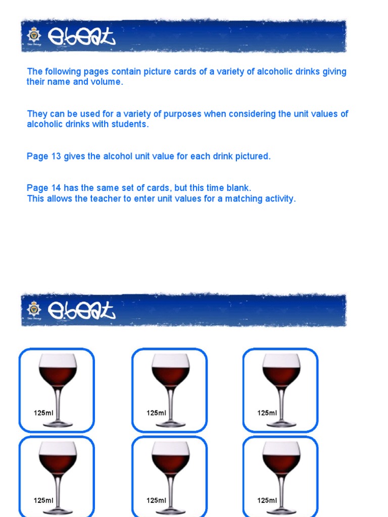 Activity Resource - Drink Cards | PDF | Cooking, Food & Wine | Home ...
