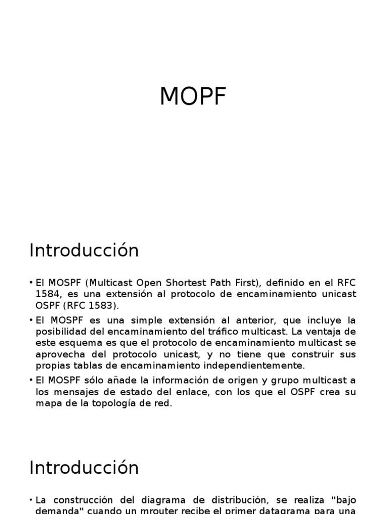 MOSPF | PDF | Protocolos de internet | Enrutador (Computación)