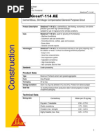 Sikagrout®-114 Sa: Product Data Sheet | PDF | Rust | Concrete