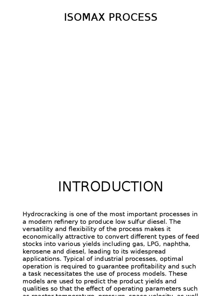 Isomax Process | PDF | Oil Refinery | Cracking (Chemistry)