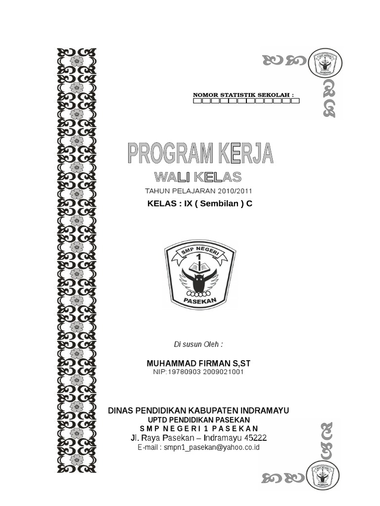 Contoh Program Kerja Wali Kelas | PDF