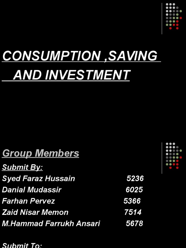 Consumption And Savings Pdf Investing Consumption Economics
