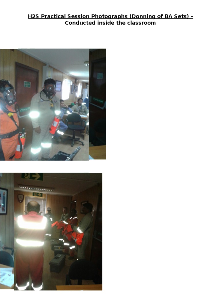H2S Training: BA Set Donning Photos | PDF