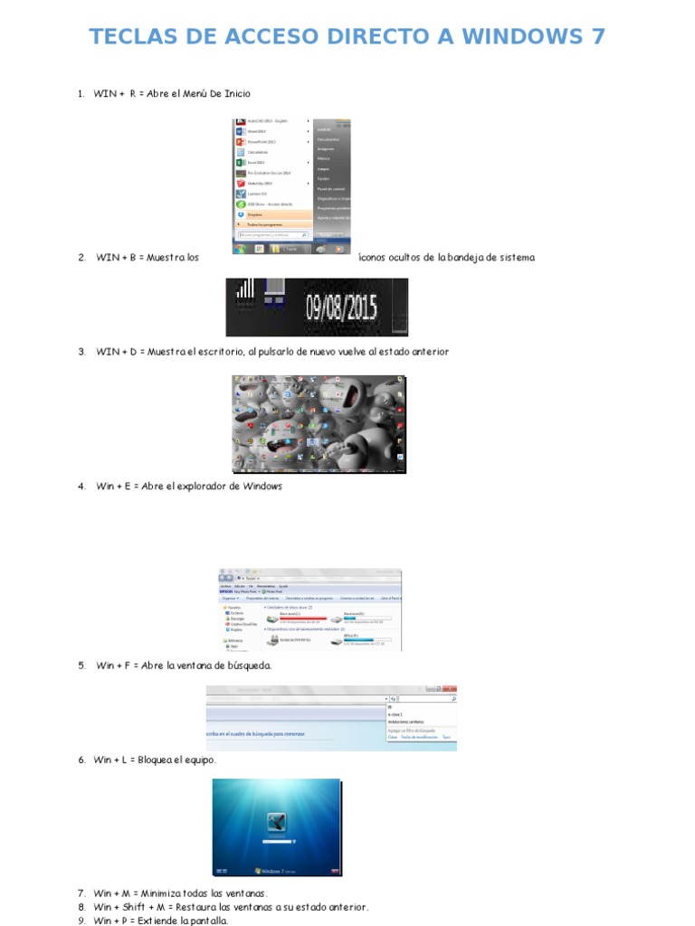 Accesos Directos | PDF | Ventana (informática) | Microsoft Windows