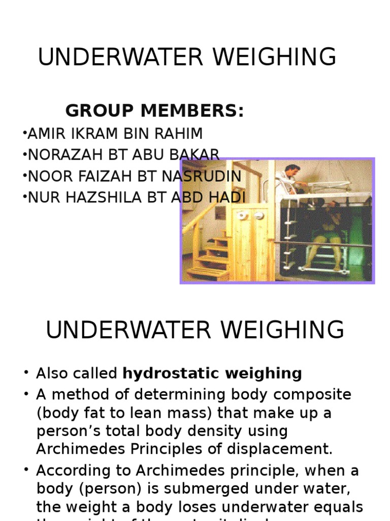 Hydrostatic Weighing for Body Composition | PDF | Science & Mathematics ...