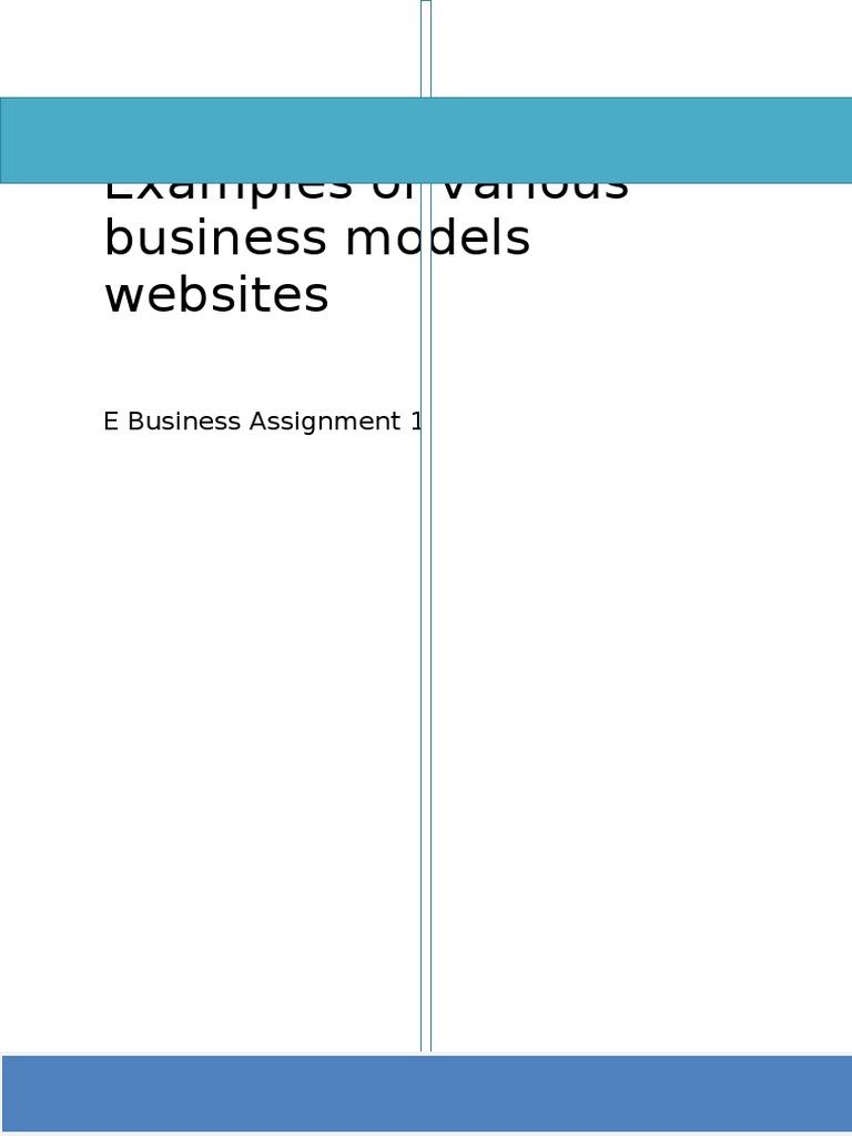 Examples of Various Business Models Websites | PDF | Microeconomics ...