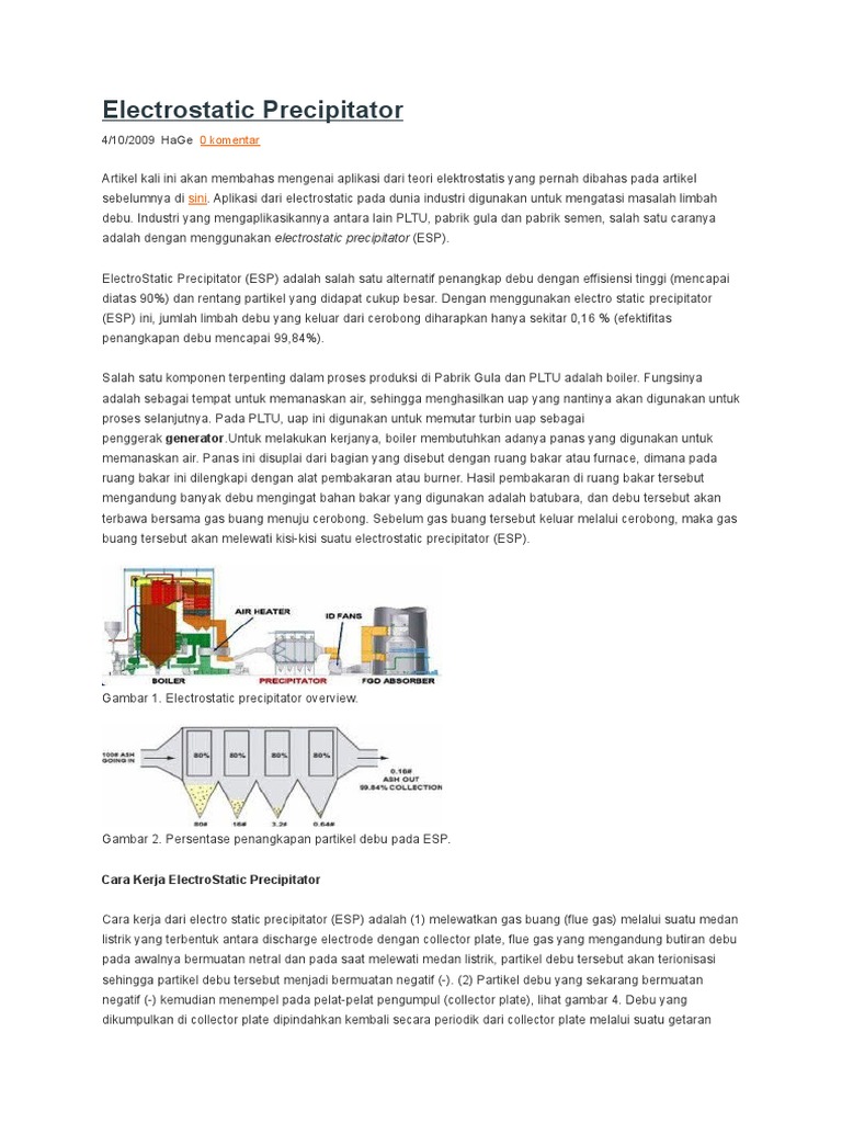Electrostatic Precipitator | PDF
