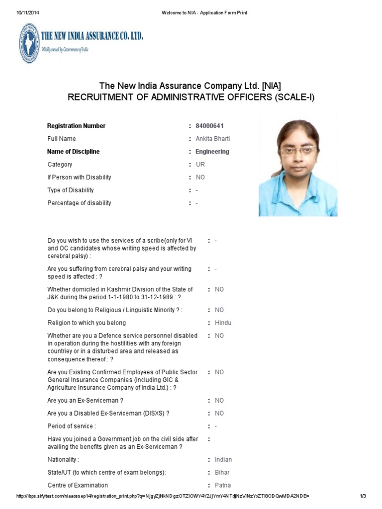 Welcome To NIA - Application Form Print | PDF | Debit Card | Service ...