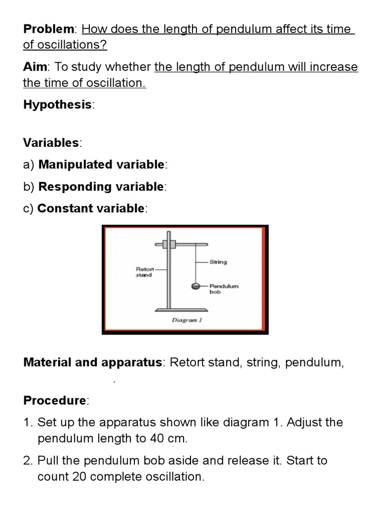 Pendulum Worksheet | PDF