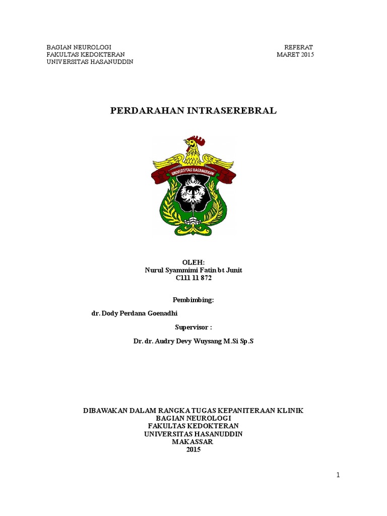 Referat Perdarahan Intraserebral | PDF | Pengembangan Diri