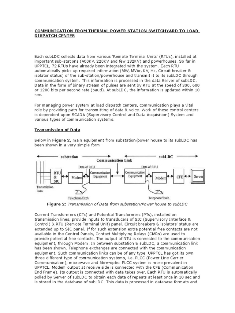 COMMUNICATION FROM SUBSTATIONS TO LOAD CENTERS | PDF | Electrical ...