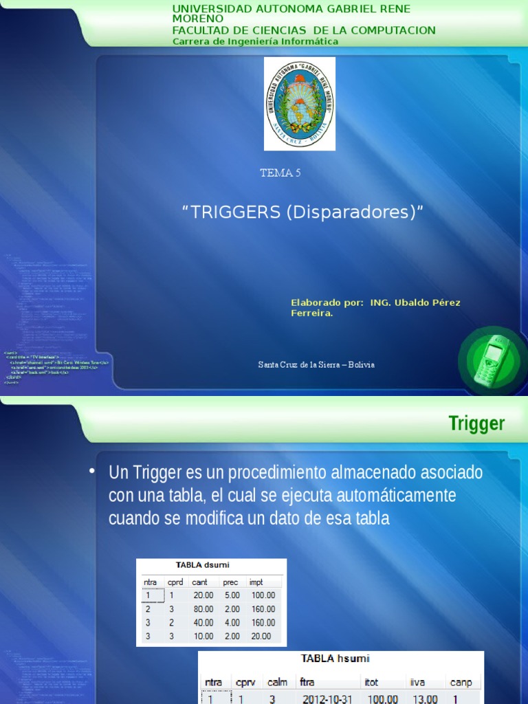 TRIGGERS (Disparadores) | PDF | Datos de computadora | Gestión de datos
