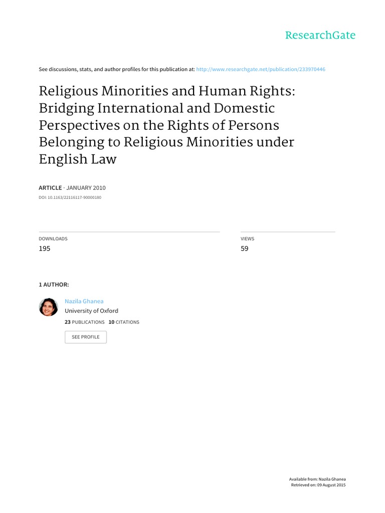 Religious Minorities and Human Rights - Bridging International and ...