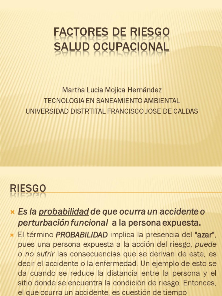 Factores de Riesgo | PDF | Riesgo | Probabilidad